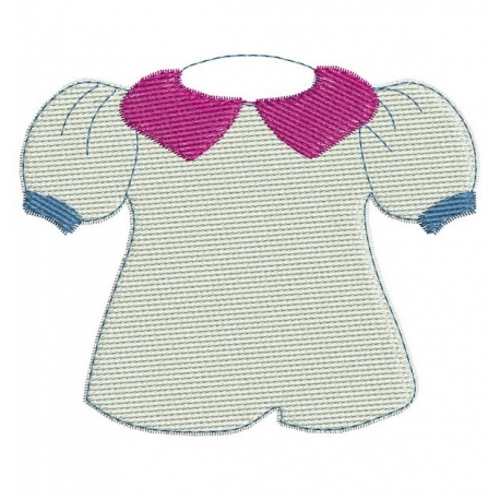 Guimpe bébémotif broderie machine redwork ou broderie pleine