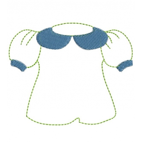 Guimpe bébémotif broderie machine redwork ou broderie pleine